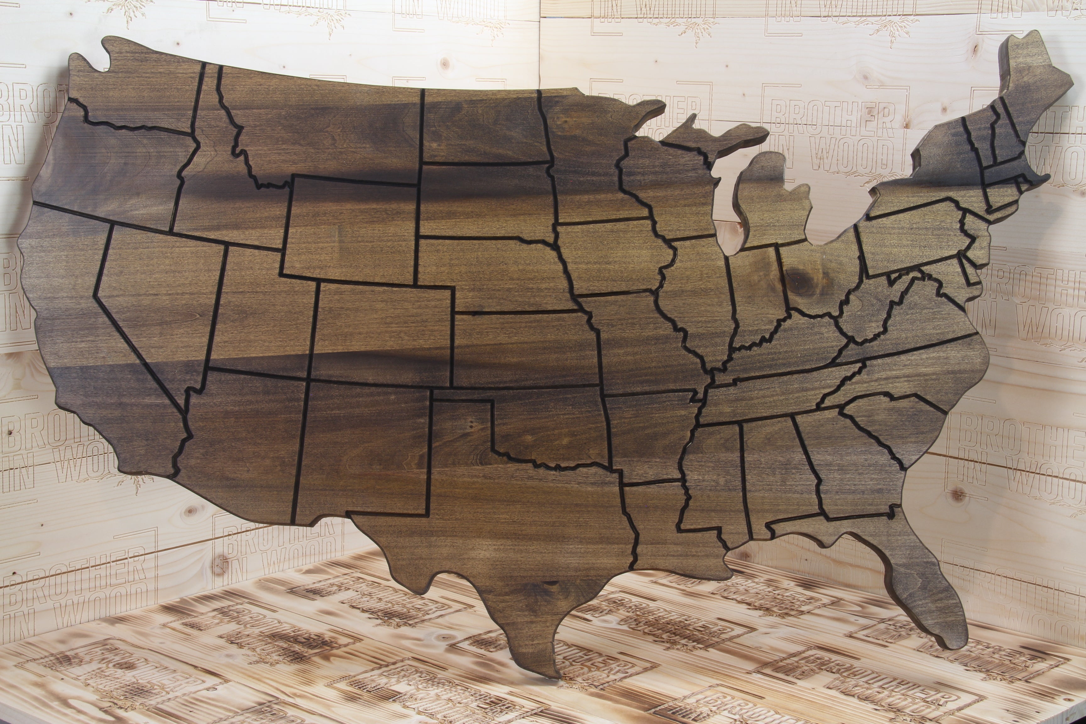 Wooden Maps made in USA by Brother in Wood – CUSTOM CUTTING BOARDS BY ...