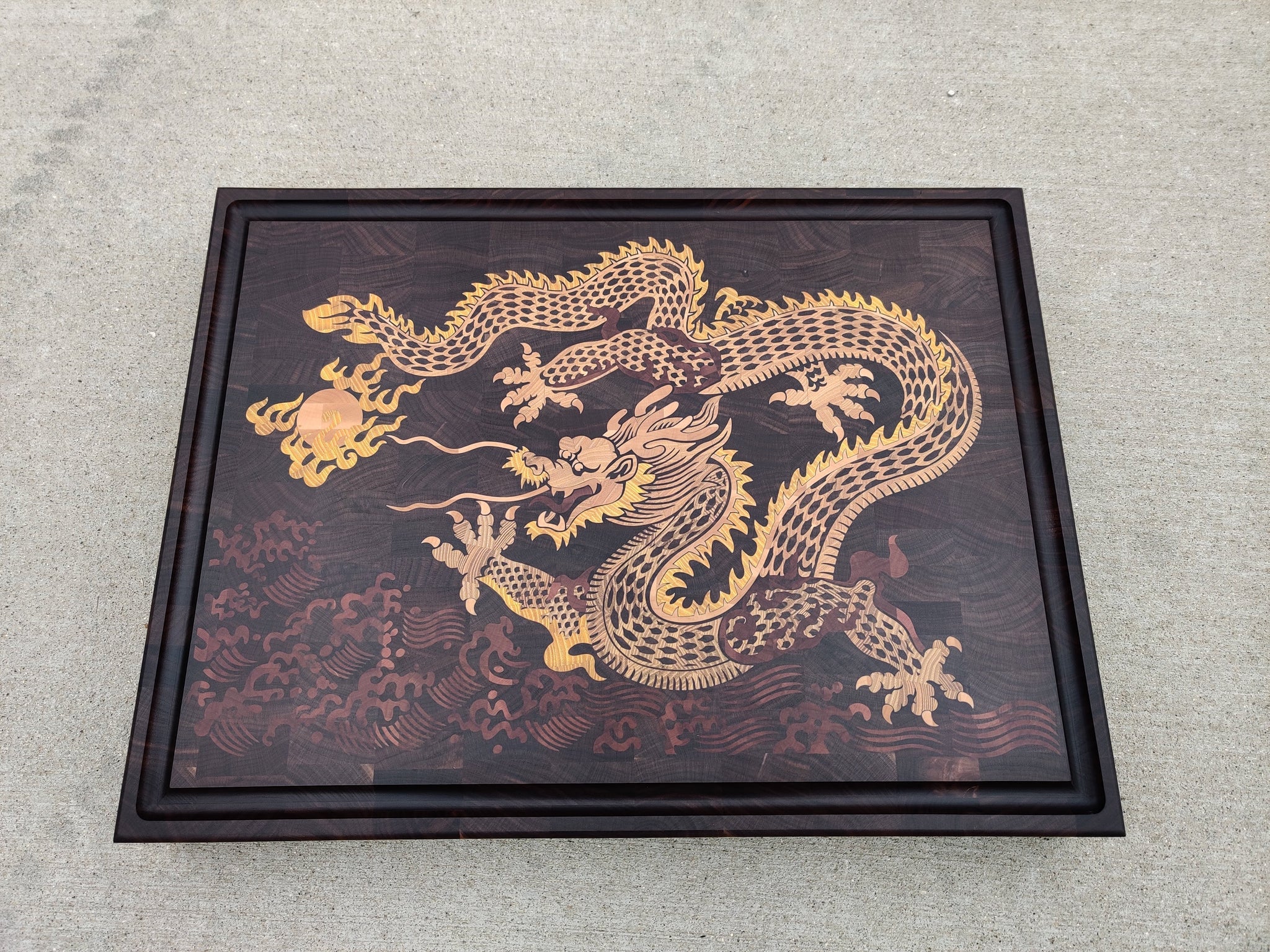 The Dragon 24x18'' CNC inlay plan – CUSTOM CUTTING BOARDS BY BROINWOOD